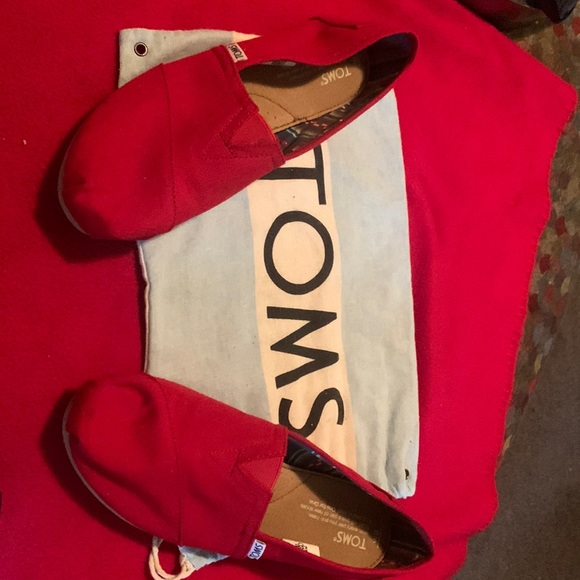 Toms | Shoes | Red Toms Classic Like New | Poshmark